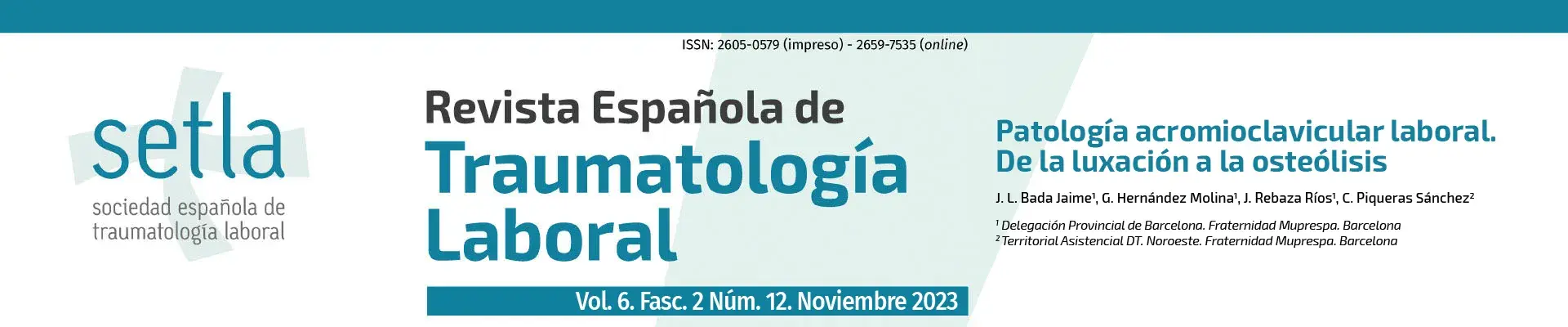 Artículo del Dr. Bada sobre "Patología Acromioclavicular" en la revista ...